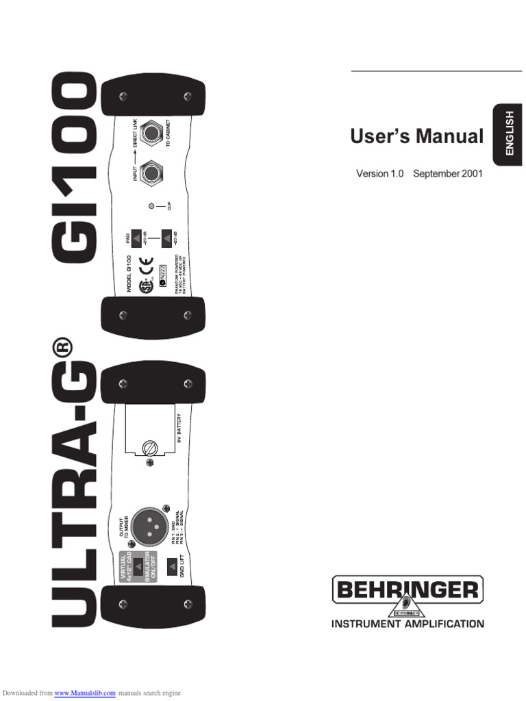 Behringer GI 100 | PDF | Amplifier | Loudspeaker