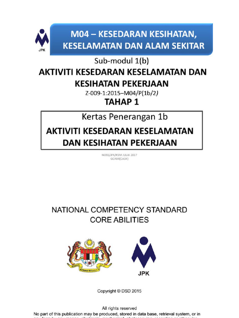 PPT SUB-MODUL 1B KESEDARAN KESIHATAN,KESELAMATAN DAN ALAM SEKITAR | PDF