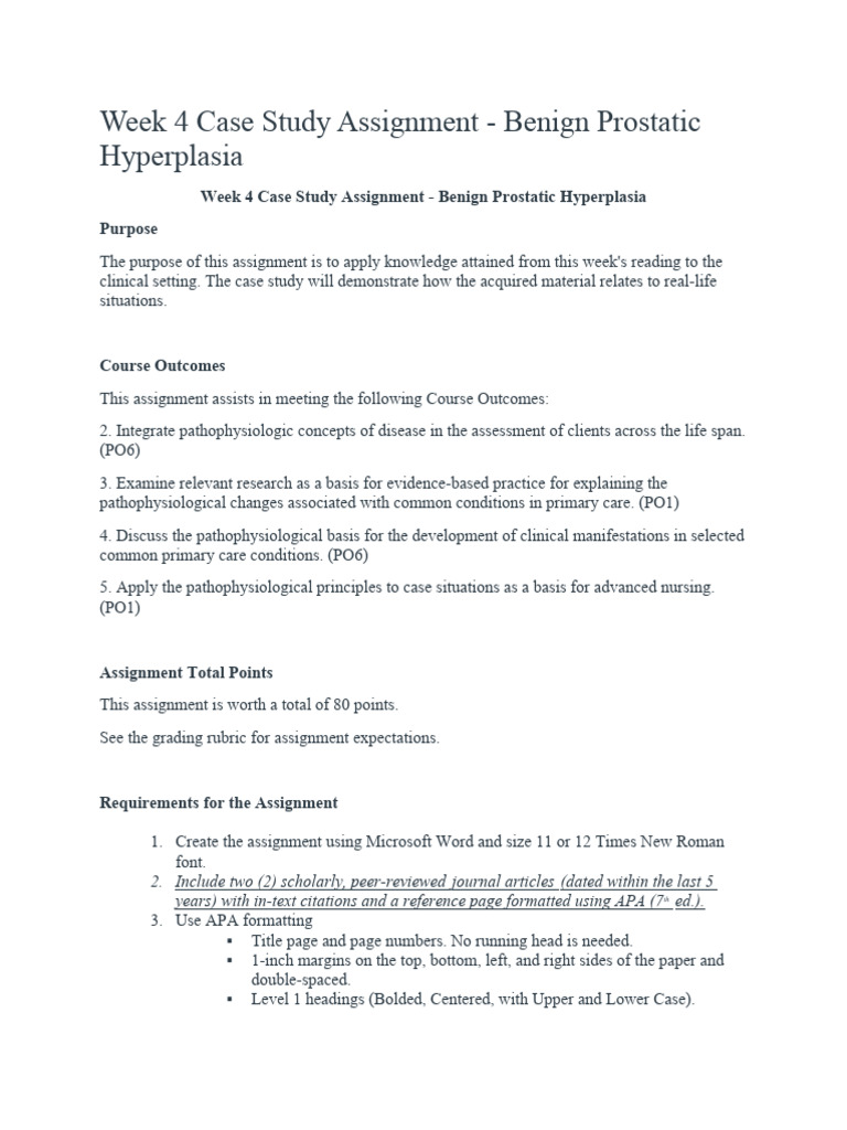 MSN NUR 521 - Week 4 Case Study GUIDELINE | PDF | Clinical Medicine | Epidemiology
