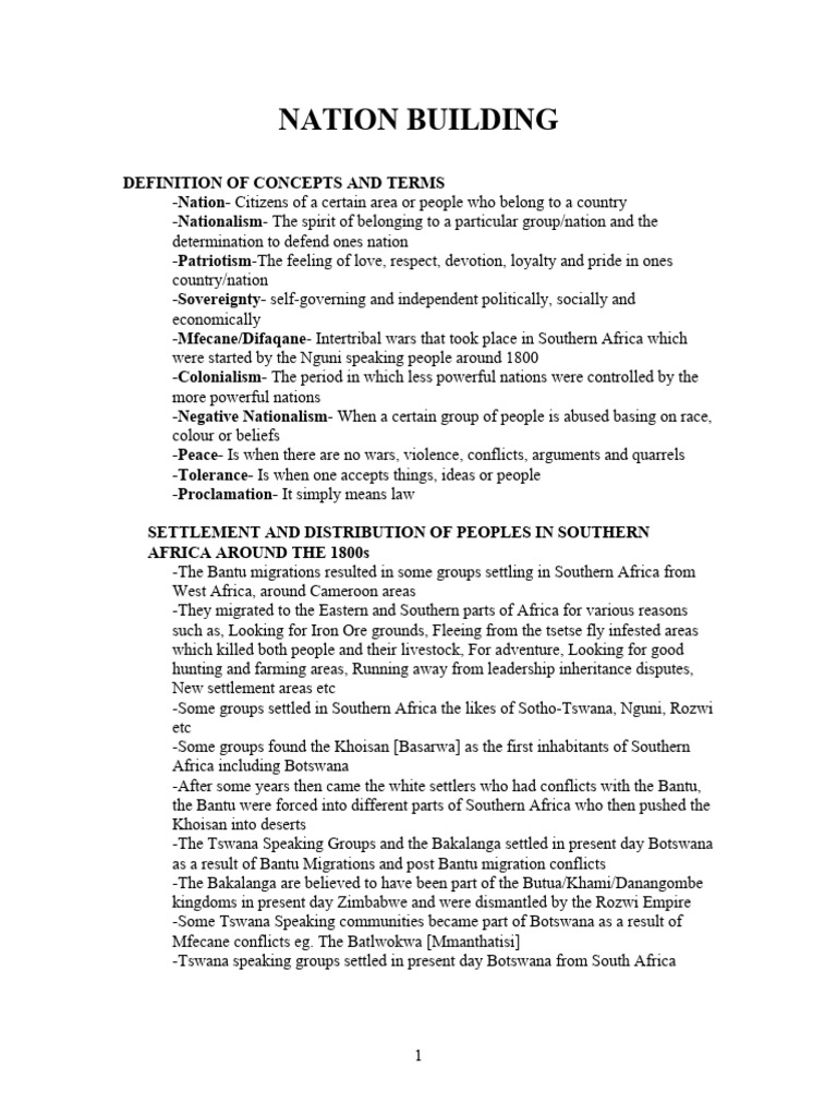 Nation Building | PDF | Botswana | Hutu