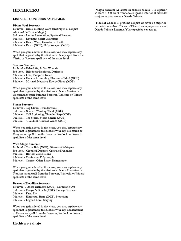 Reglas Caseras V045.Docx-4 | PDF | Magician (Fantasy) | Mythological Powers