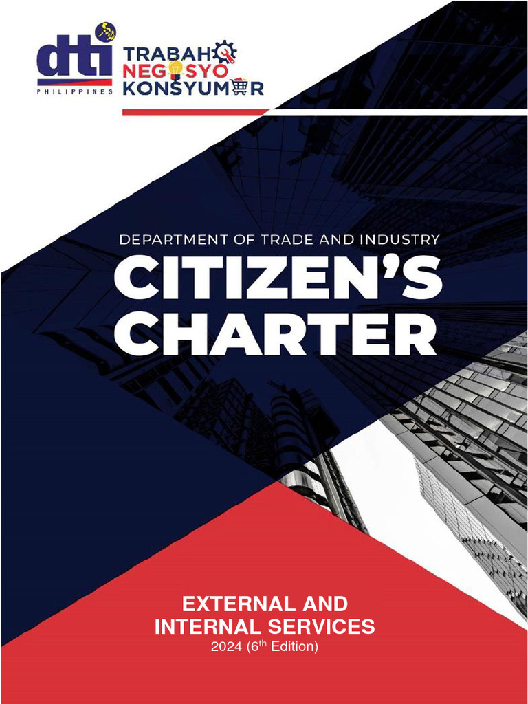DTI Citizens Charter 2024 6th Edition | PDF | Identity Document | Food ...