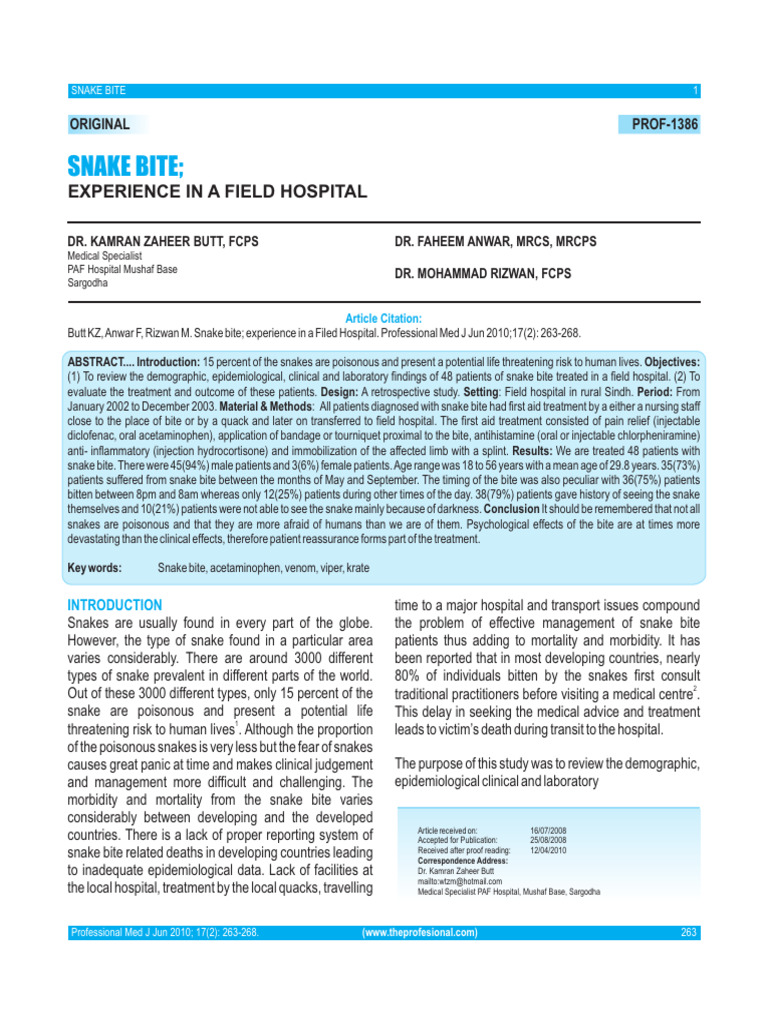 Snake_Bite (1) | PDF | Wound | Snake