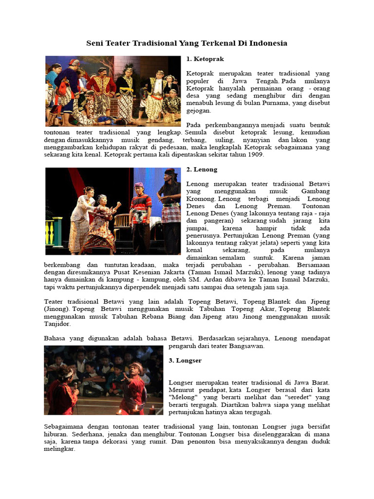 10 Teater Indonesia | PDF | Seni | Klasik