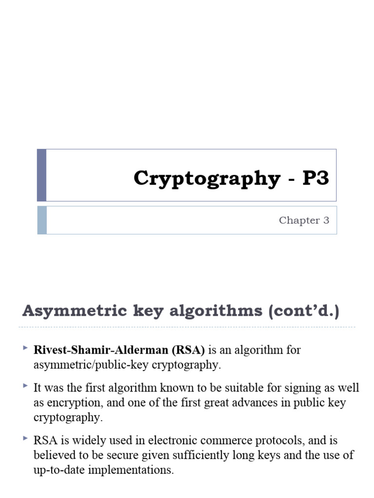 Chapter 3 Cryptography P3 | Download Free PDF | Transport Layer Security | Public Key Cryptography