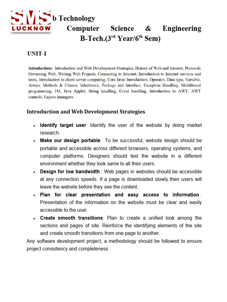 WT Notes Unit I | PDF | Java (Software Platform) | Java Virtual Machine