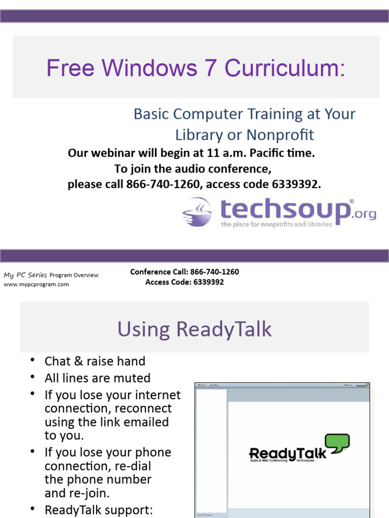 Presentation Free Windows 7 Curriculum | PDF | Personal Computers | Libraries