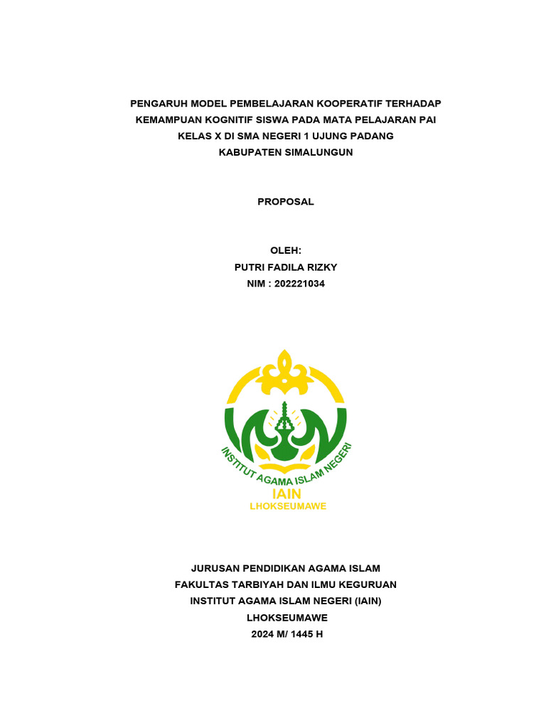 Proposal Metopen 1 | PDF | Karier & Perkembangan
