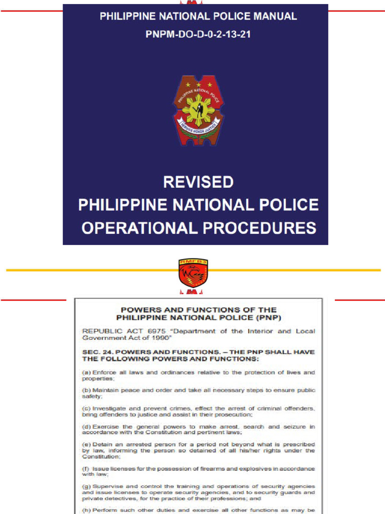 Revised Philippine National Police Operational Procedures 2021 | PDF