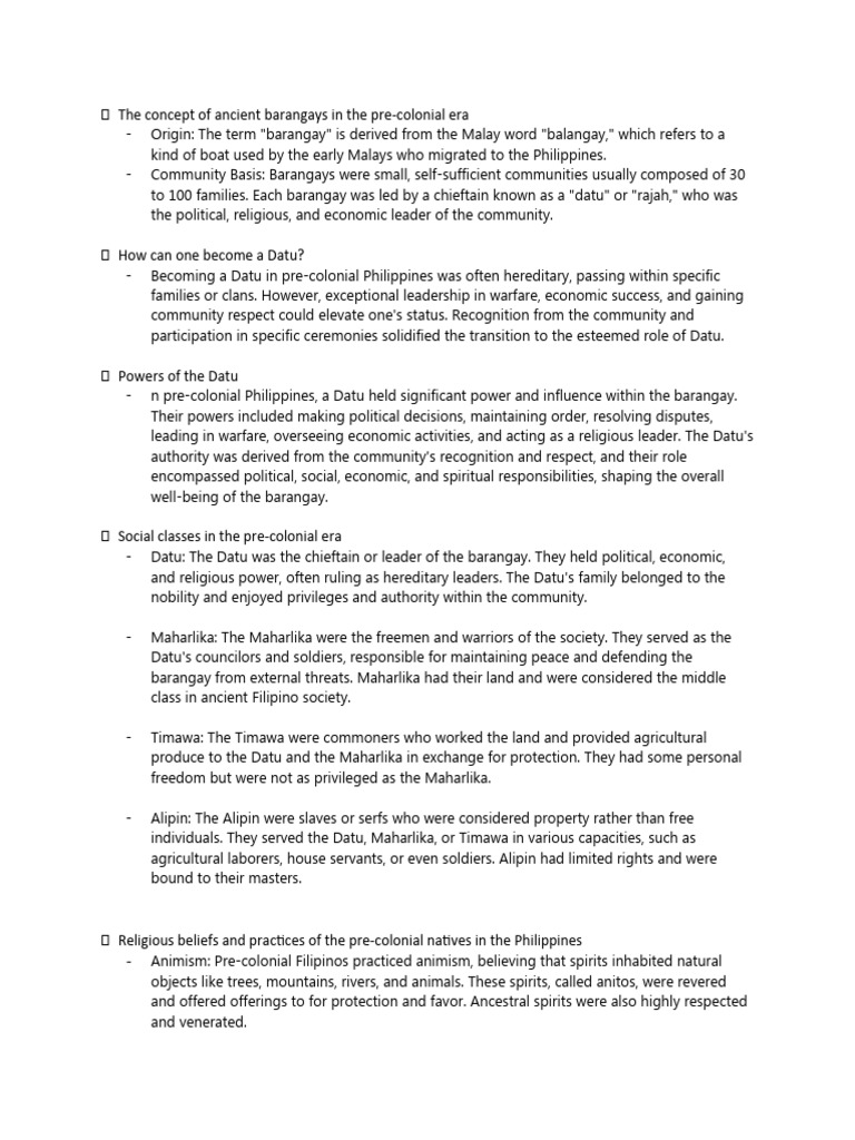 The Concept of Ancient Barangays in The Pre | PDF | Philippines