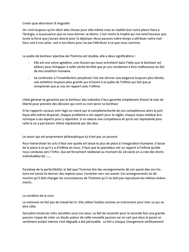 Credo Quia Absordum ST Augustin | PDF | Bonheur | Augustin d'Hippone
