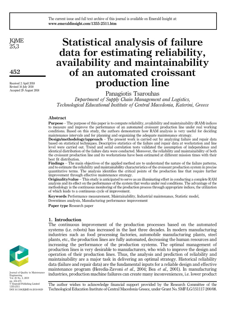 10 1108 - Jqme 04 2018 0029 | PDF | Reliability Engineering | Statistics
