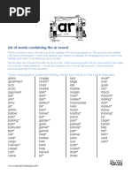 Air Arr Are Ear - Word List and Sentences | PDF