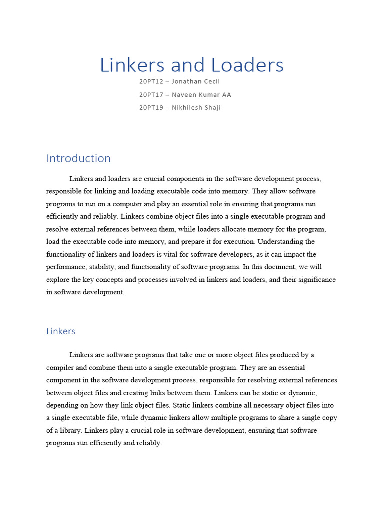 Linkers and Loaders | PDF | Library (Computing) | Programming