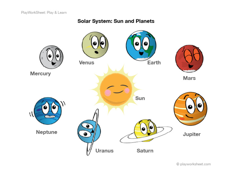 Solar System Sun Planets Cartoon | PDF