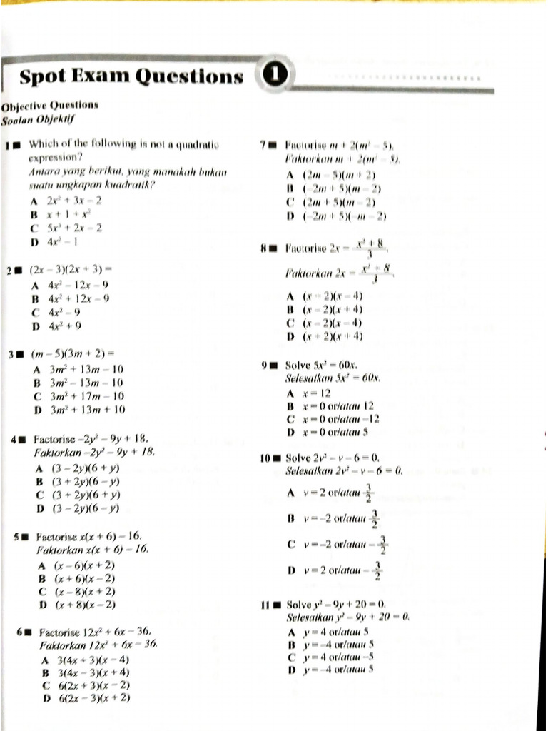 Objektif Selaras 1 Contoh Soalan | PDF