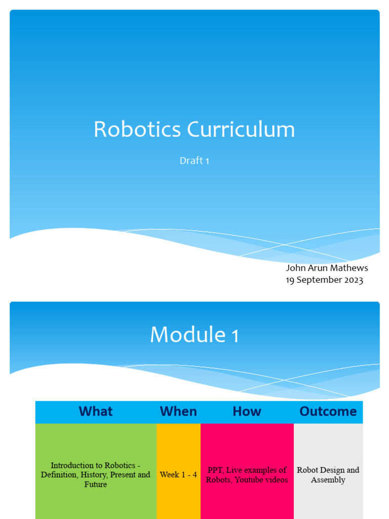 Robotics Curriculum Draft 1 | PDF | Robot | Robotics