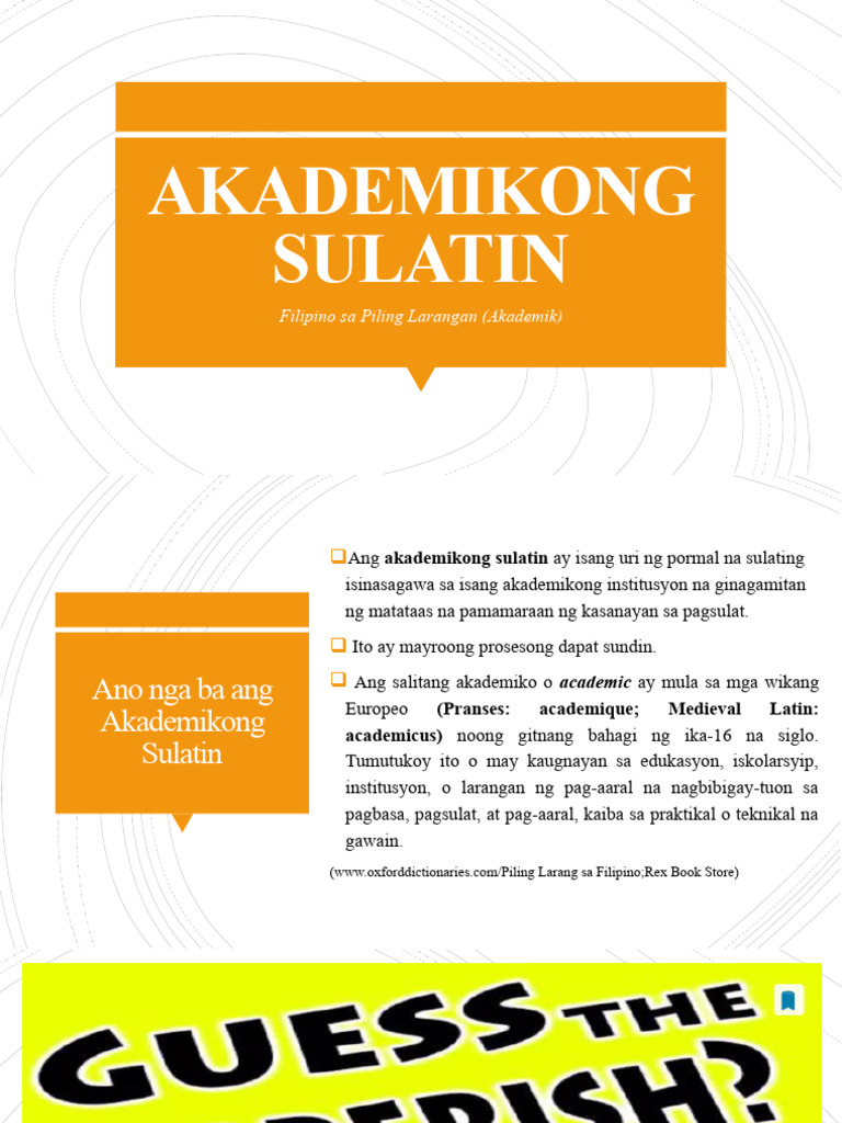 Akademikong Sulatin | PDF
