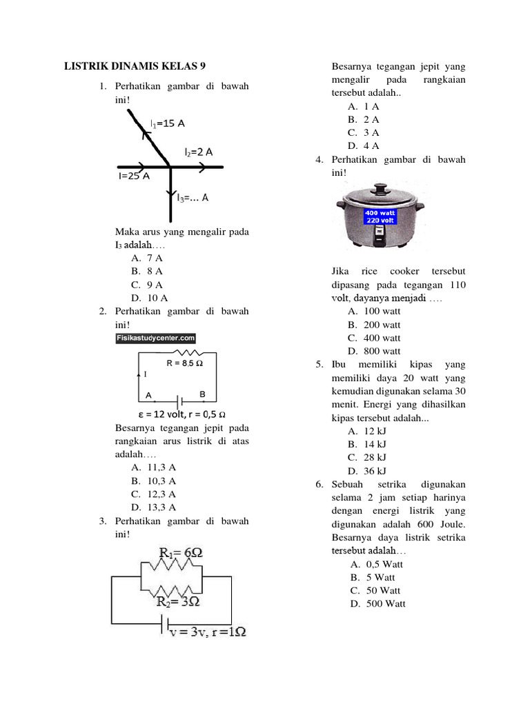 Listrik Dinamis Kelas 9 Energi Dan Daya | PDF