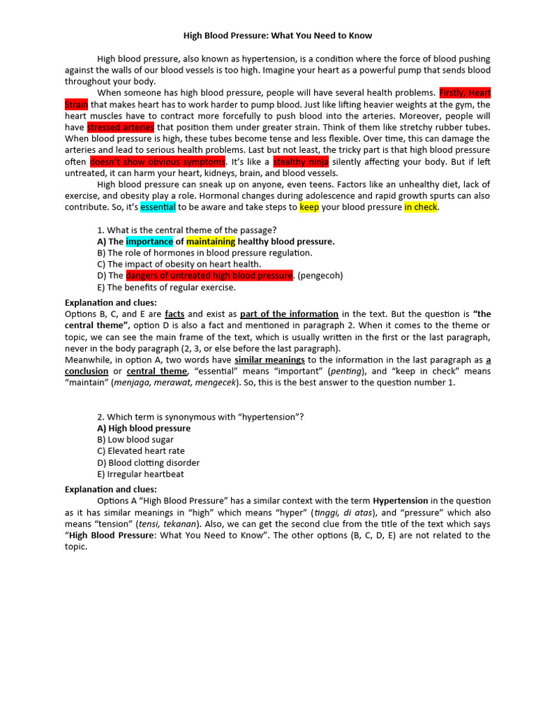 High Blood Pressure | PDF | Hypertension | Blood Pressure