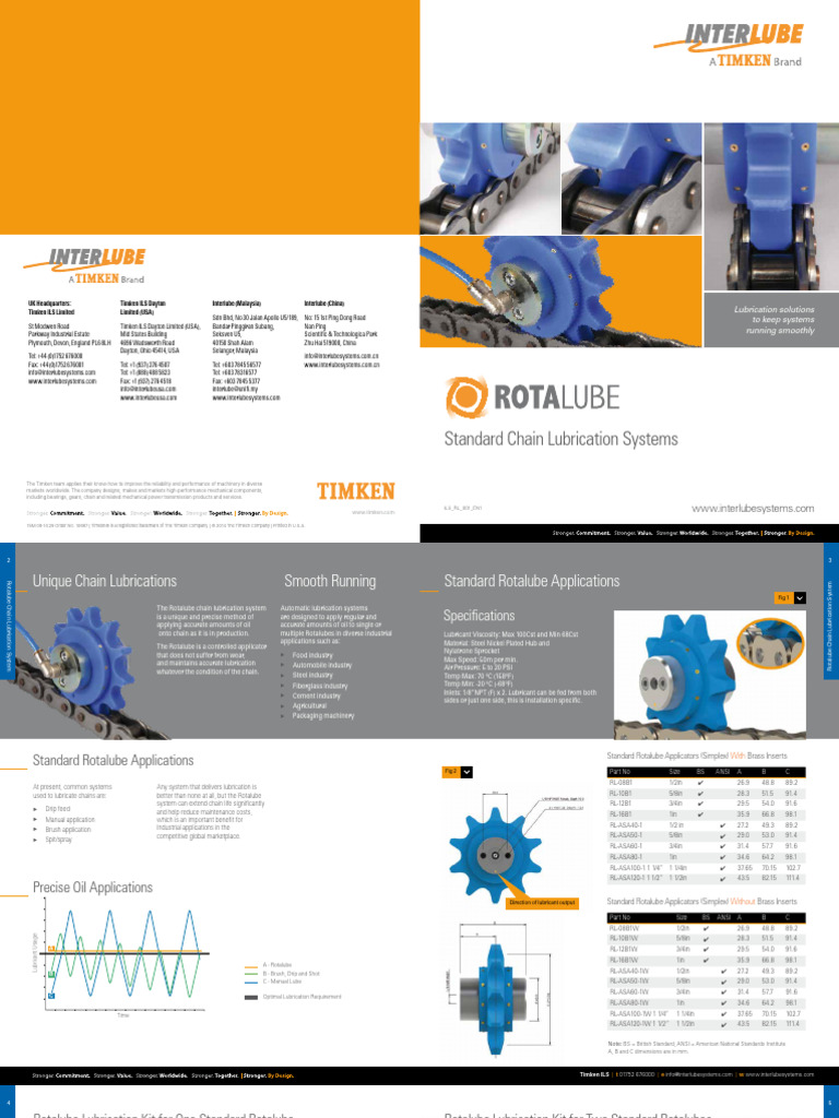 Timken INTERLUBE- ROTALUBE chain lubrication | PDF | Pump | Viscosity