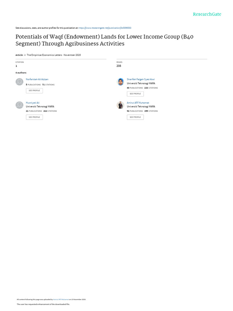 6 PotentialsofWaqf Azizan Alwi Ali Amirul PublishedPaper | PDF ...