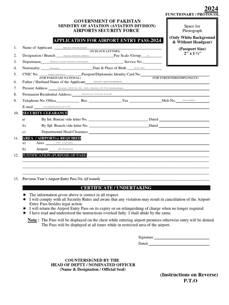 AEP Application Form 2024 | PDF | Government And Personhood | National ...