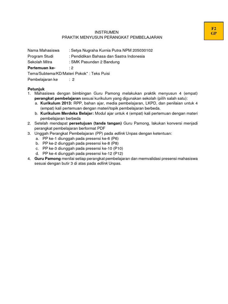 MODUL AJAR Teks Puisi Setya | PDF