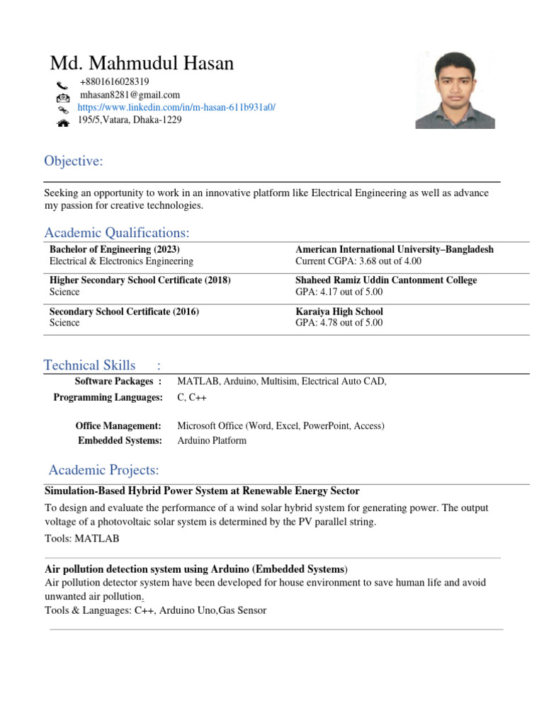 Hasan Aiub Eee | PDF | Electrical Engineering | Engineering