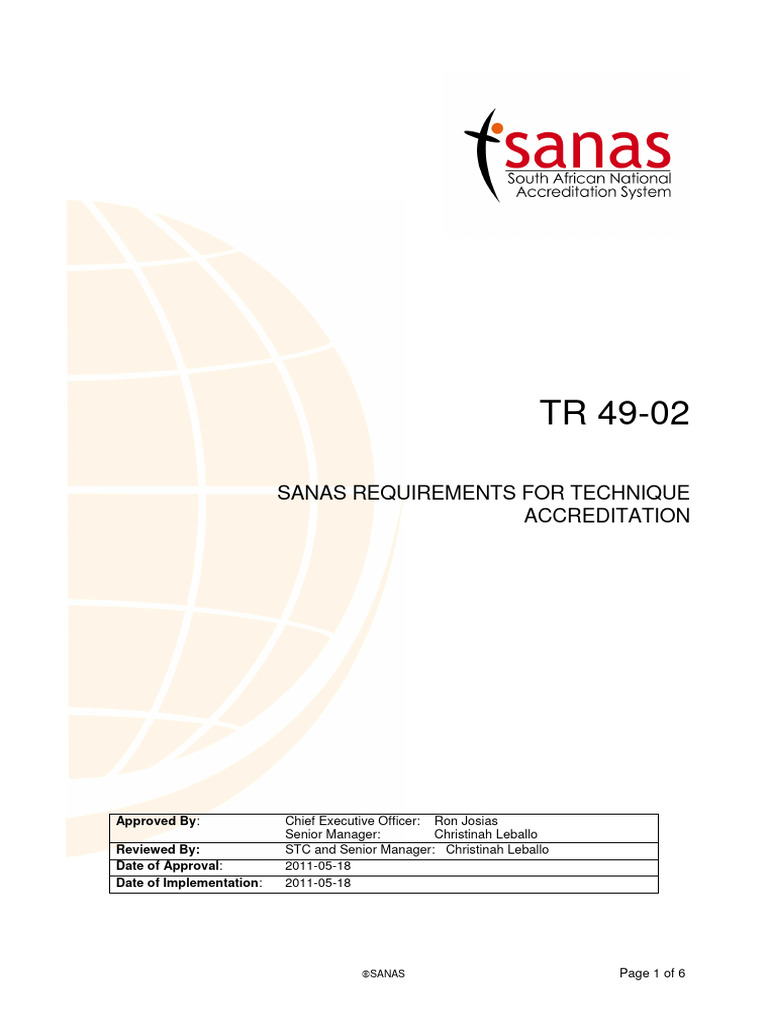 SANAS TR - 4902 | PDF | Laboratories | Calibration