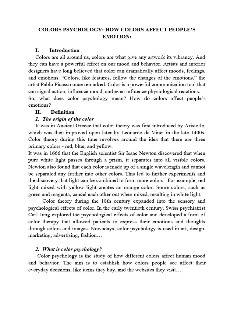 Demo Colors Psychology G3 | PDF | Brand | Emotions