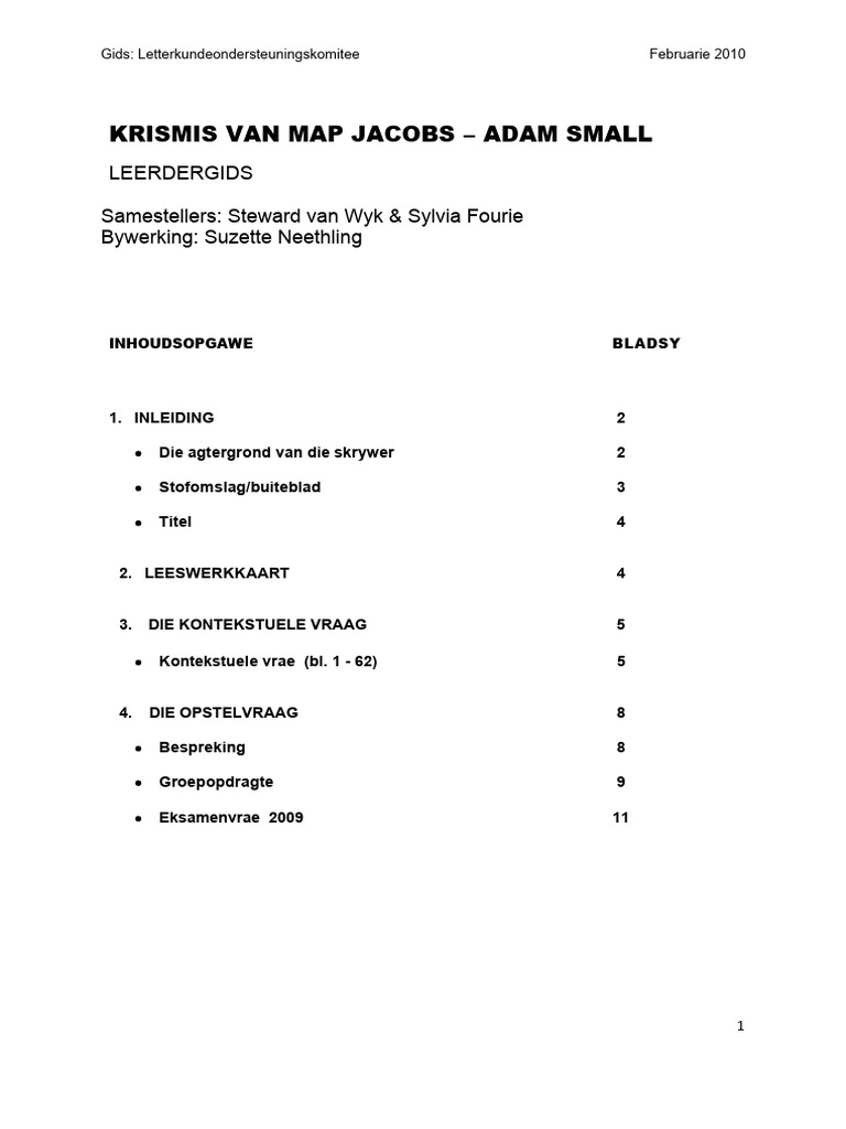 Map Jacobs Lok 2010 Leerdergids | PDF