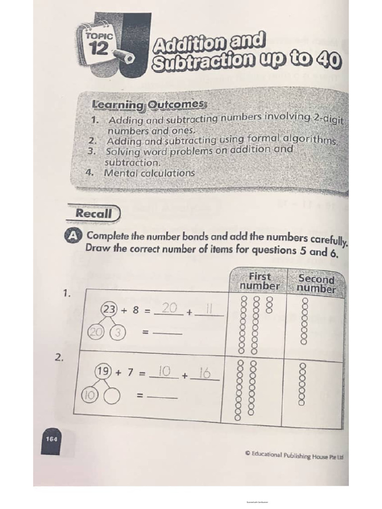 Math 1 - Addition & Subtraction Up To 40 SBS | PDF