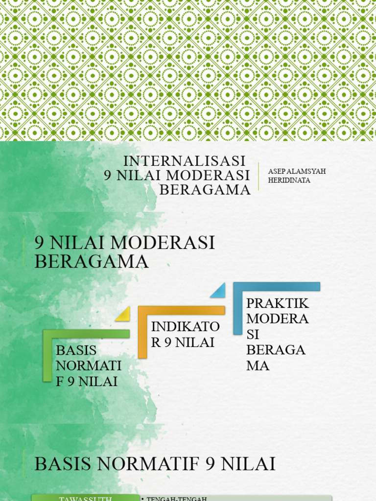 Internalisasi 9 Nilai Moderasi Beragama | PDF