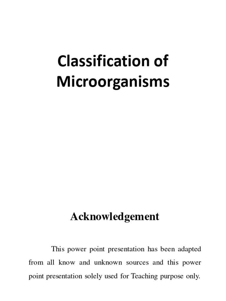 Classification of Microorganisms | PDF | Bacteria | Archaea