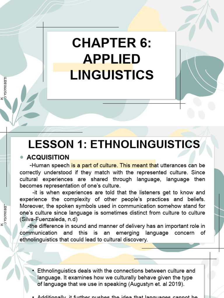 Group 6 Applied Linguistics | PDF | Linguistics | Multilingualism