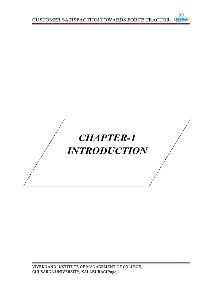 CUSTOMER SATISFACTION TOWARDS FORCE TRACTOR final | PDF | Business