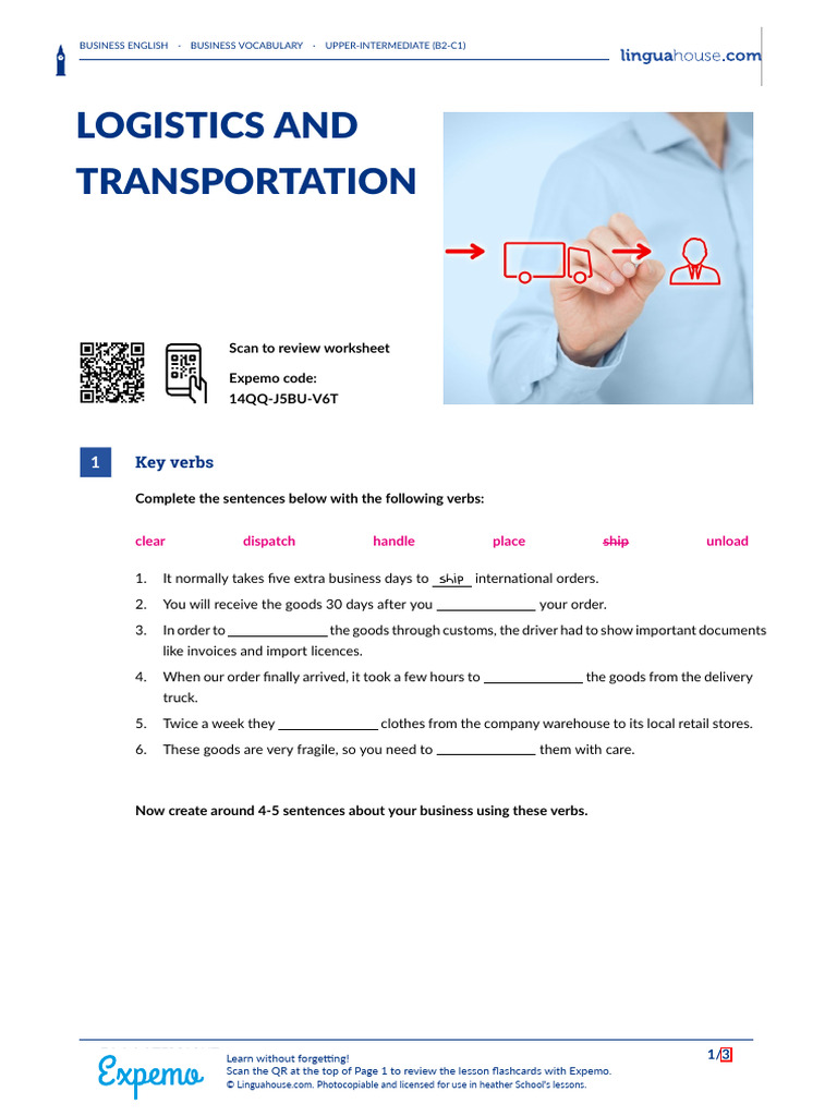 Business English: Logistics Vocabulary Guide | PDF | Cargo | Logistics