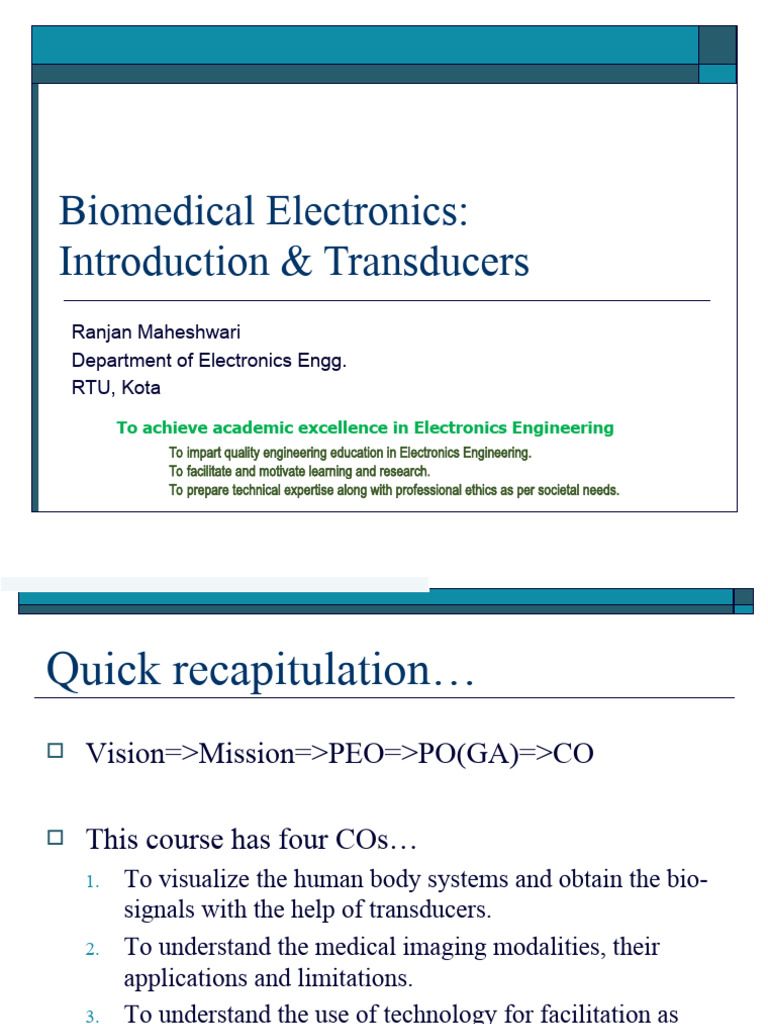 Biomedical Intro and Transducers | PDF | Action Potential | Depolarization