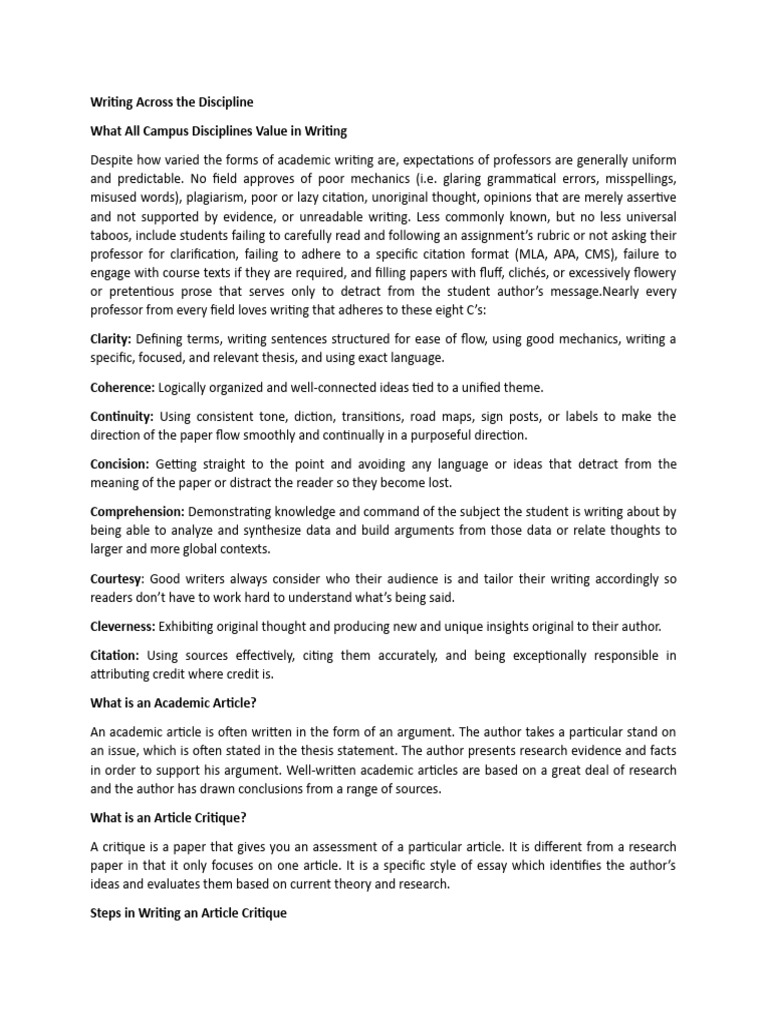 Writing Across The Discipline | PDF | Humanities | Science