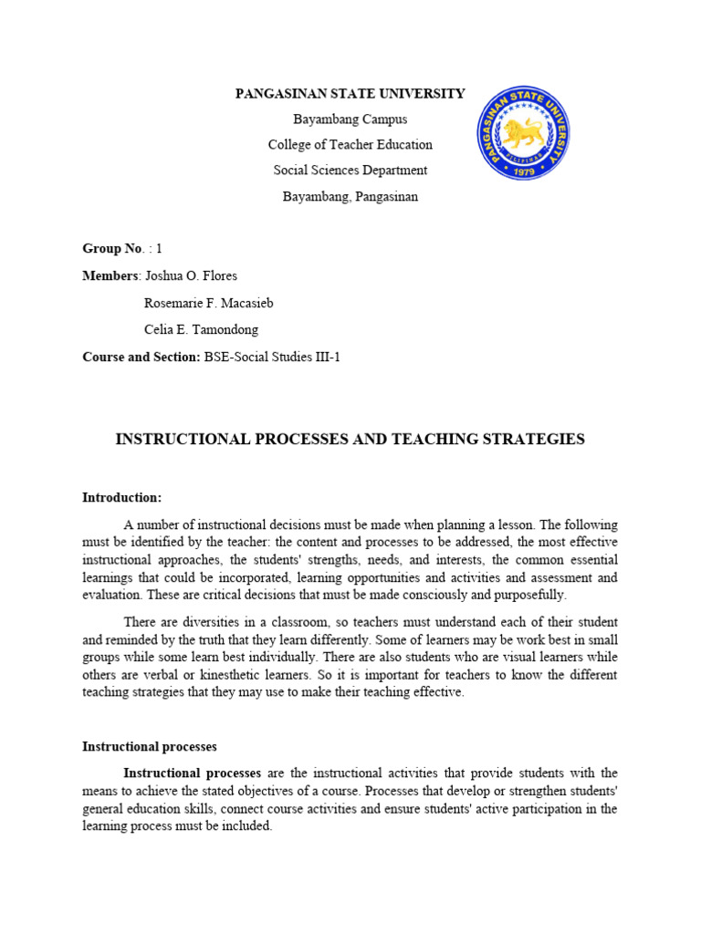 Group 1 | PDF | Project Based Learning | Lecture