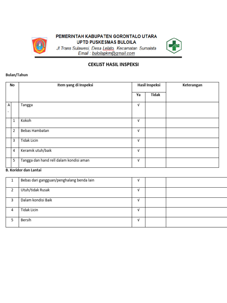 1.4.2.B Ceklist Hasil Inspeksi 2 | PDF