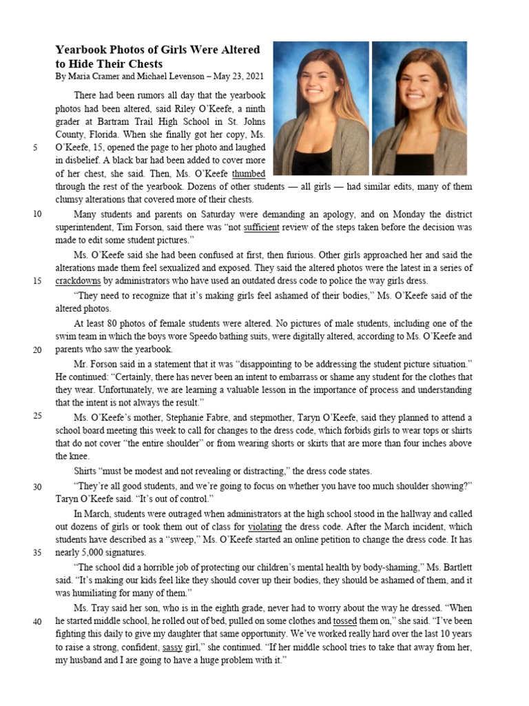 Handout 1 - Yearbook Photos Altered | PDF | Clothing