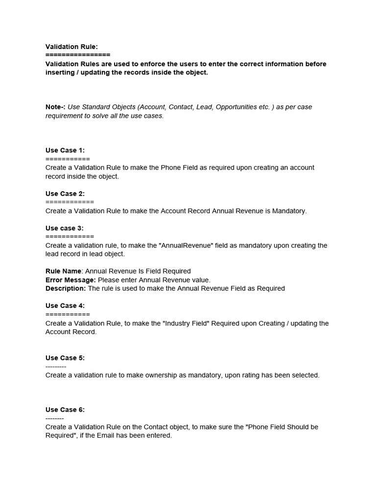 Validation Rule - Test | PDF | Computing