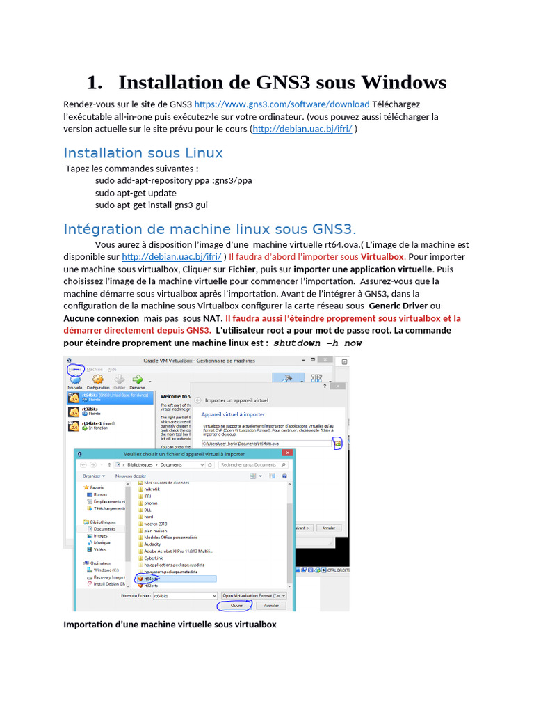 Installation et configuration de GNS3 | PDF | Adresse IP | Protocole de ...