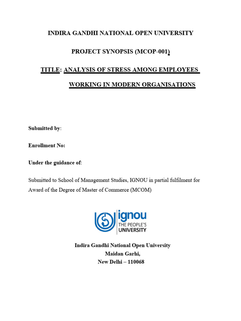 SYN - Analysis of Stress Among Employees Working in Modern Organisation ...