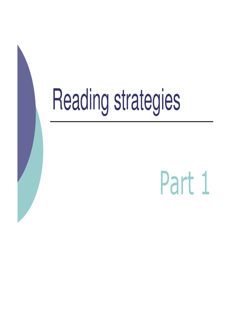 Reading Strategies Part 1 | PDF | Speed Reading | Human Communication