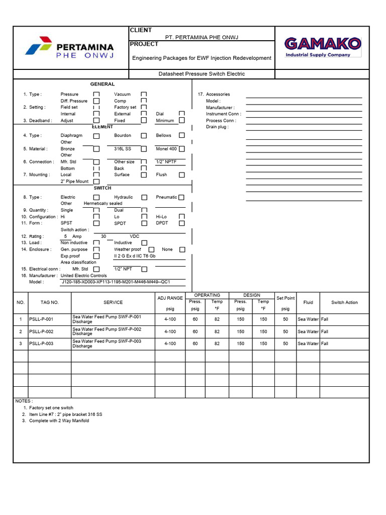 Datasheet PS PHE ONWJ | PDF | Switch | Pump