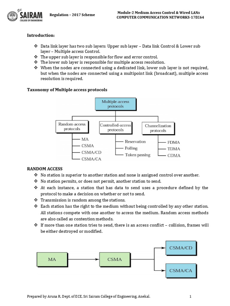 Module - 2 - Medium Access Control - Ethernet | PDF | Ethernet | Computer Network