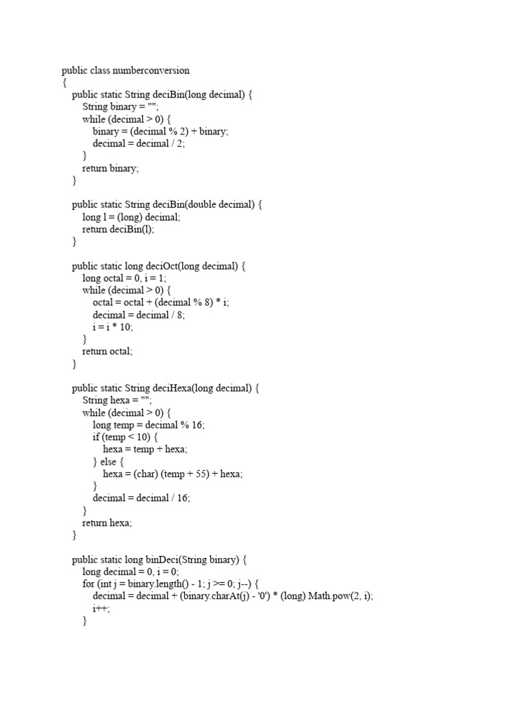 number conversion | PDF | Decimal | Theory Of Computation